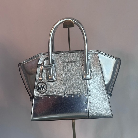 Michael Kors | Bags | Michael Kors Silver Satchel | Poshmark